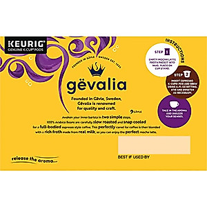 Gevalia, 2-Step K-Cup & Froth Packets, 6 Count, 5.6oz Box (Pack of 3) (Mocha Latte)
