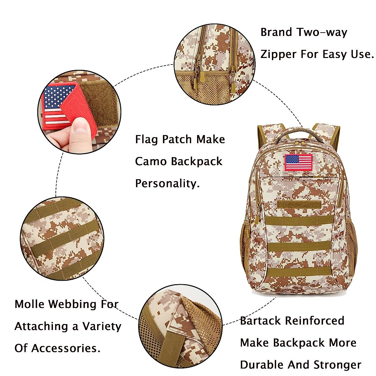 outdoor plus Camo Backpack,Military Boys Backpacks for School,40LArmy Bookbag with USB Charging Port Waterproof