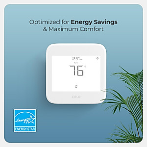 Cielo Smart Thermostat Eco | Energy Star Certified Thermostat | Supports Conventional Systems up to (2H/2C) & Heat Pumps (4H/2C) | Free C-Wire Adapter in Box | NOT for Mini Split Systems | (White)