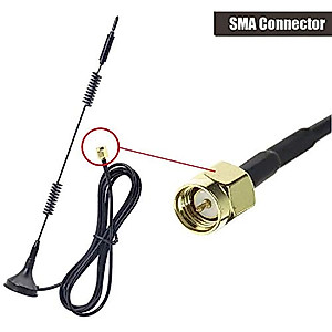 EJOYS Dual Band WiFi 2.4GHz 5GHz 5.8GHz 12dBi 4g Antenna Magnetic Base SMA Male Antenna for WiFi Router Signal Booster Repeater Range Extender Wireless Network Card Security IP Camera - 1pack