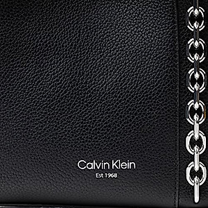 Calvin Klein Adeline Triple Compartment Crossbody, Black/Silver,One Size