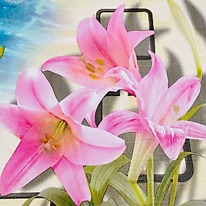 Yifasy Yellow Cabinet Liner Self-Adhesive Shelf Drawer Paper Dolphin Lily Flower Decor Furniture Storage Tower Unit Accent Table 118x17.7 Inch