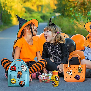 Jibicharrm 50 100 Pcs Random Halloween Shoe Decoration Charms Horror Spooky PVC Charms for Kids' Shoes, Boys, Girls, Nightmare Before Christmas Themed (100)