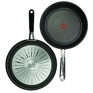 Tefal Jamie Oliver E75604 Frying Pan with Lid, 24 cm, Induction, 4-Piece Set, Frying Pan Non-Stick Coating, Oven-Safe, Dishwasher Safe, for All Types of Cookers, Includes Spatula
