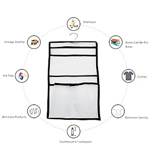 Brentmoor Mesh 5 Pocket Hanging Shower Caddy 12in x 20in - Over the Door Or Shower Curtain Organizer, Perfect For The Gym, Your Next Cruise, RV Or Camping Trip