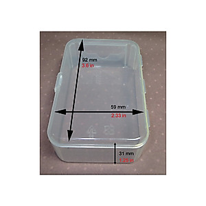 Maymom Small Plastic Box with Hinged Lid for Small Parts, Crafts, Beads, Jewelry and Watch Parts (6 Boxes, Clear)