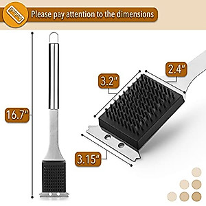 UNCO- Grill Brush and Scraper, 16.7”, Stainless Steel, Grill Cleaner, Grill Brush, Grill Cleaning Brush, BBQ Brill Brush, BBQ Brush for Grill Cleaning, Grill Brush for Outdoor Grill, Safe Grill Brush