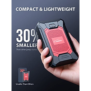 YABER Car Battery Jump Starter 4000A Portable Car Jump Starter Battery Pack (7.0L Gas/5.5L Diesel) 12V Jump Box Battery Jumper Starter Portable with Smart Safety Jumper Cables, LED Flashlight, Compact