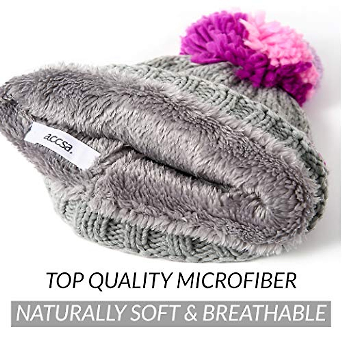 accsa Toddler Kids Girl Novelty Colorful Knit Unicorn Pony Beanie Hat Age 6-9 YRS Grey