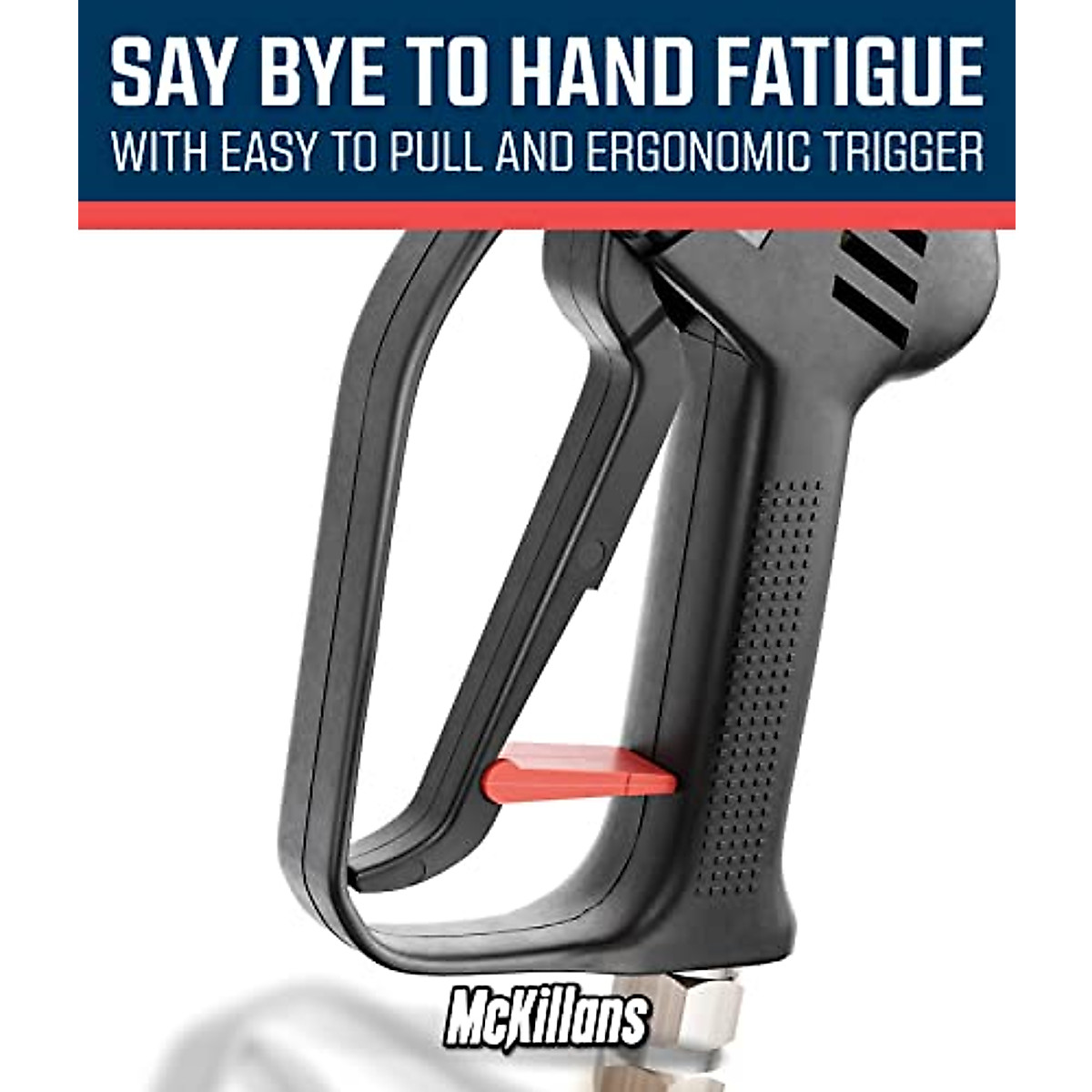 McKillans Short Pressure Washer Gun with Swivel - High Pressure Water Handle with 3/8" Male Plug and 1/4” Quick Connector Coupler - Power Washer Gun Compatible with Foam Cannon - Car Wash Foam Gun