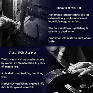 Chef Knife 8-Inch Handmade Forged Pro Japanese Sharp AUS10 High Carbon 3-layer Steel Kitchen Meat Vegetable Sushi Gyuto Cutting Cleaver Kitchen Chef Knife[Gift Box &Wooden Sheath]–Wooden Handle