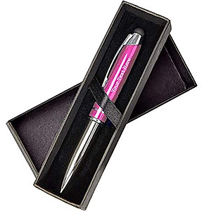 Personalized Pen, 3-in-1 Ballpoint Pen, Touch Screen Pen Stylus, & Flashlight- Customized for Men, Women, Adult Party Favors - Customizable with Personalized Text, Names, or Logo, Pink