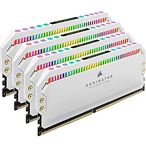 Corsair Dominator Platinum RGB 32GB (4x8GB) DDR4 3200 (PC4-25600) C16 1.35V Desktop Memory - White