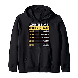 Computer Repair Hourly Rate, Computer Repair Geek Zip Hoodie