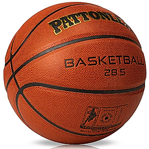 PATTONLEX Indoor/Outdoor Women's Basketball - Size 6 (28.5) Basketball Ball with Pump - Ideal for Girls' Basketball(Brown)