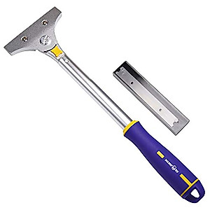 MANUFORE 4in Paint Scraper With Movable Head and Long Ergonomic Handle Putty Knife with 5pcs Blades Perfect for Scraping paint, wallpaper, stickers, labels and glue