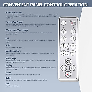 WLJBIDET Bidet Toilet Seat Elongated, Electronic Heated Toilet Seat with Warm Water Rear and Front Wash, Adjustable Warm Air Dryer, Self-Cleaning Stainless Steel Nozzle, Slow Closed Toilet Seat