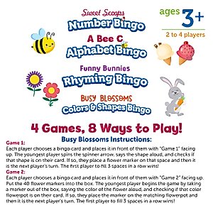 Learning Resources Super Spring Bingo Bundle Preschool Game - Ages 3+ Colors, Shapes, and Numbers Recognition, Preschool Learning Games, Toddler Games