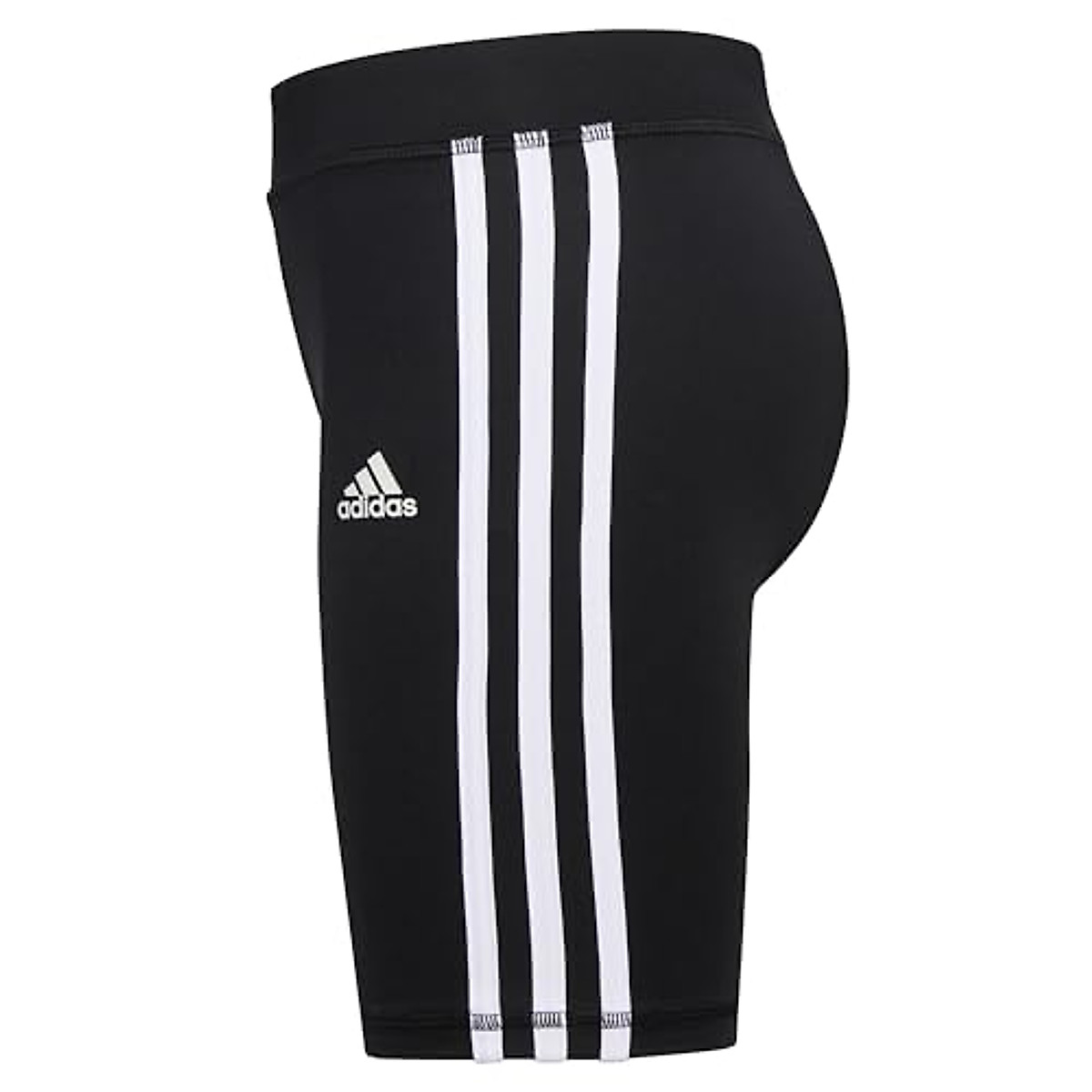 adidas Girls' Little Detached Waistband 3 Stripe Bike Short, Black, Small (Plus)
