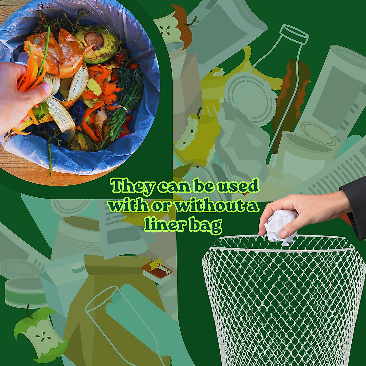 BOSS CLASS Wire Mesh Round Waste Basket, 9in (Black, Pack of 3) Lightweight Trash Can Open Top Wastebasket Recycling Bins Desk Office School Garbage Cans Home Essential & Custom Storage Carrier