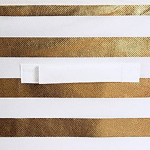 DII Non Woven Polyester, Metallic Stripes Storage Bin, Gold, Small (4)