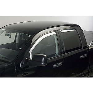 Putco Element Chrome Window Deflectors Fits Chevy Silverado/GMC Sierra 2014-2019 Double Cab - Set of 4 - in Channel Install