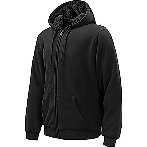 GEEK LIGHTING Hoodies for Men Heavyweight Fleece Sweatshirt - Full Zip Up Thick Sherpa Lined