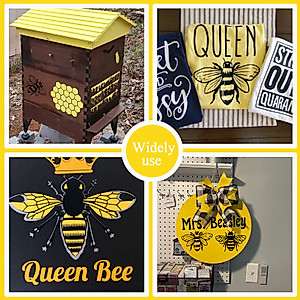 12 Pieces Bee Honeycomb Stencil, Reusable Bee Stencils for Painting on Wood Signs Furniture DIY Crafts Wall Canvas Fabric Plastic Drawing Template Hexagon Paint Wood Burning Stencils (bee)