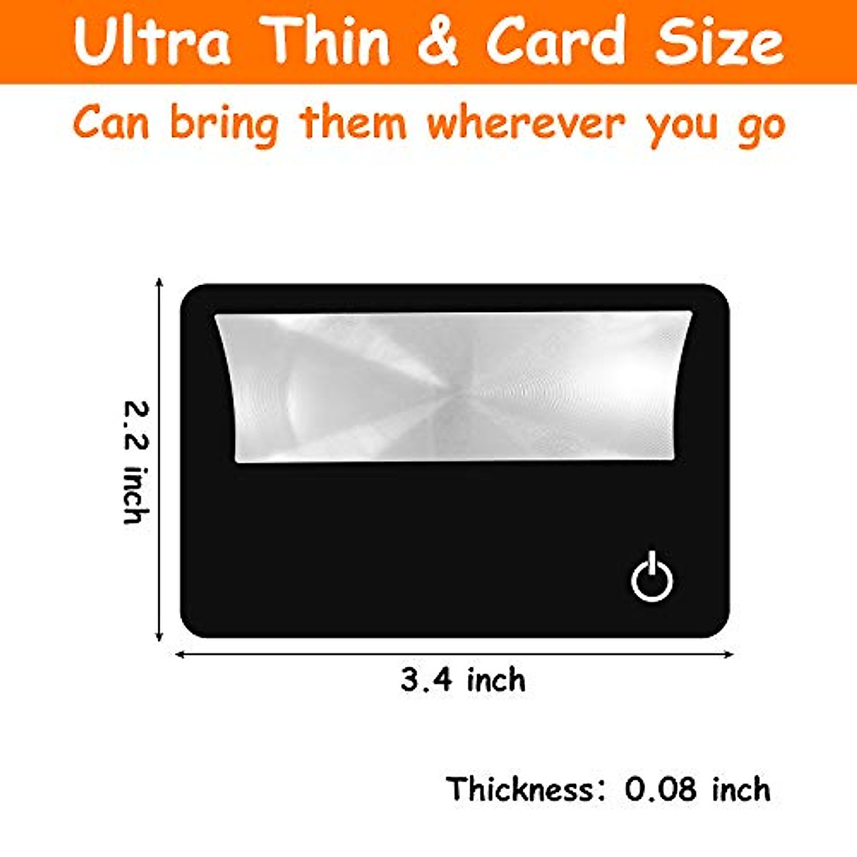 8 Pieces Credit Card Magnifier Bundle Wallet Purse Magnifying Glass LED Illuminated Magnifier 3X Pocket Card (Black, White and Blue)