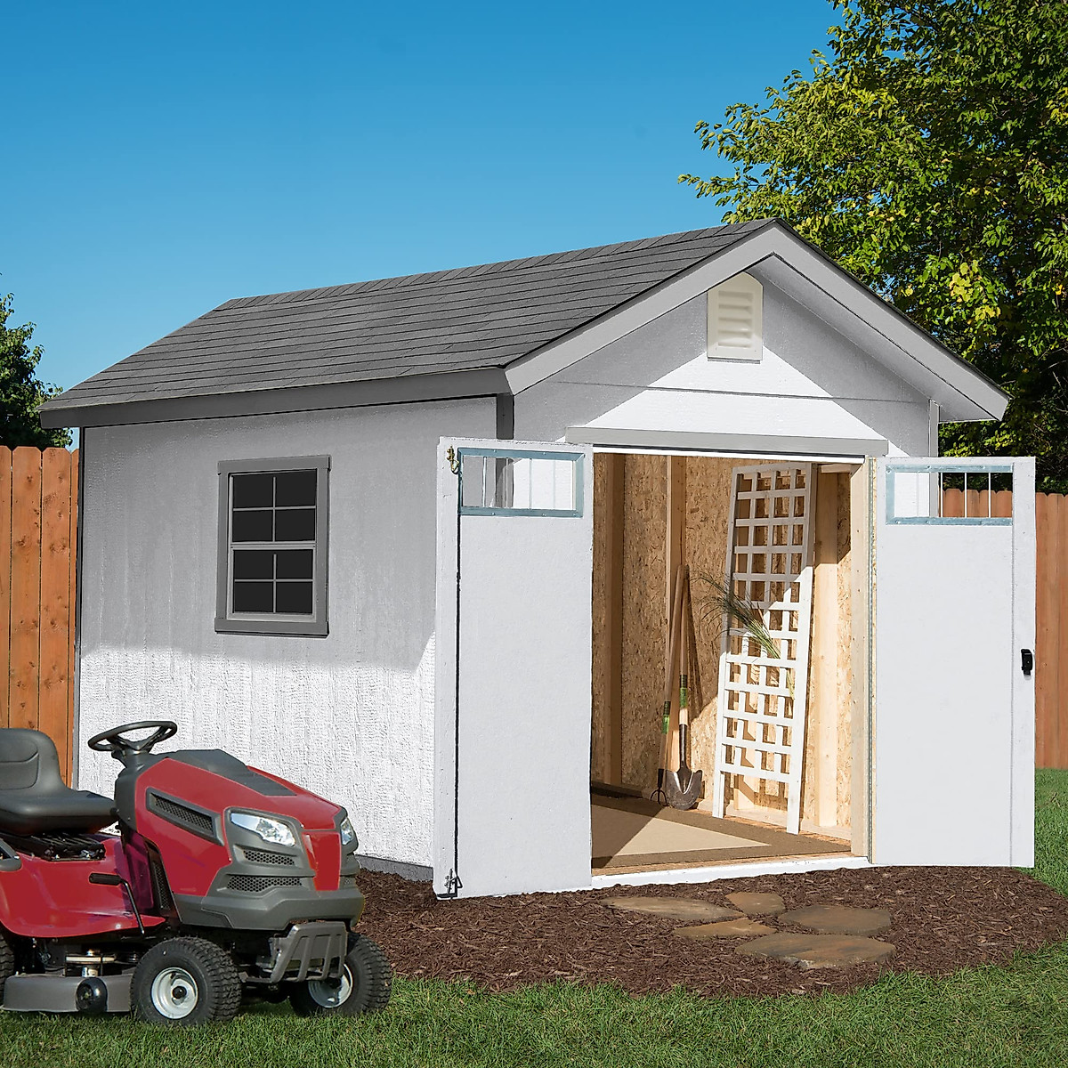 Handy Home Products Beachwood 8x12 Do-it-Yourself Wooden Storage Shed Tan
