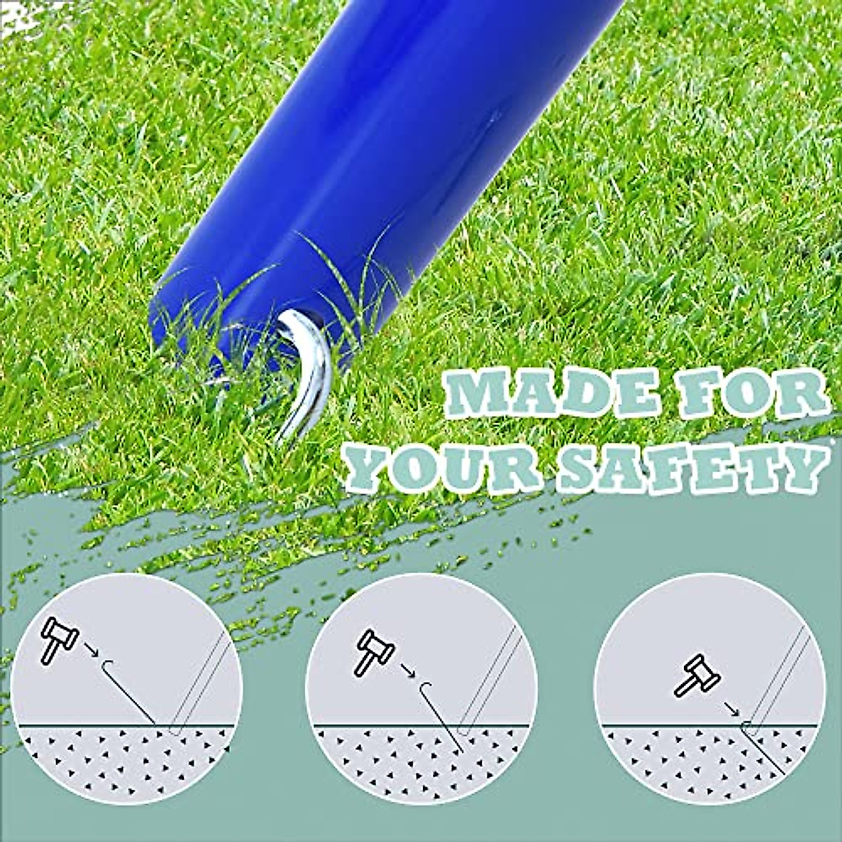 Saucer Swing Set for Backyard 4 in 1, YMERSEN Swing Set Outdoor for Kids with Steel Frames, Climbing Rope with Disc Tree Swing Play Set, and Basketball Hoop Blue