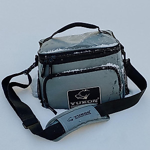 Yukon Outfitters Camping Travelling EDC Everyday Carry Drink Food 8 Cans Lunch Cooler, Gray/Black