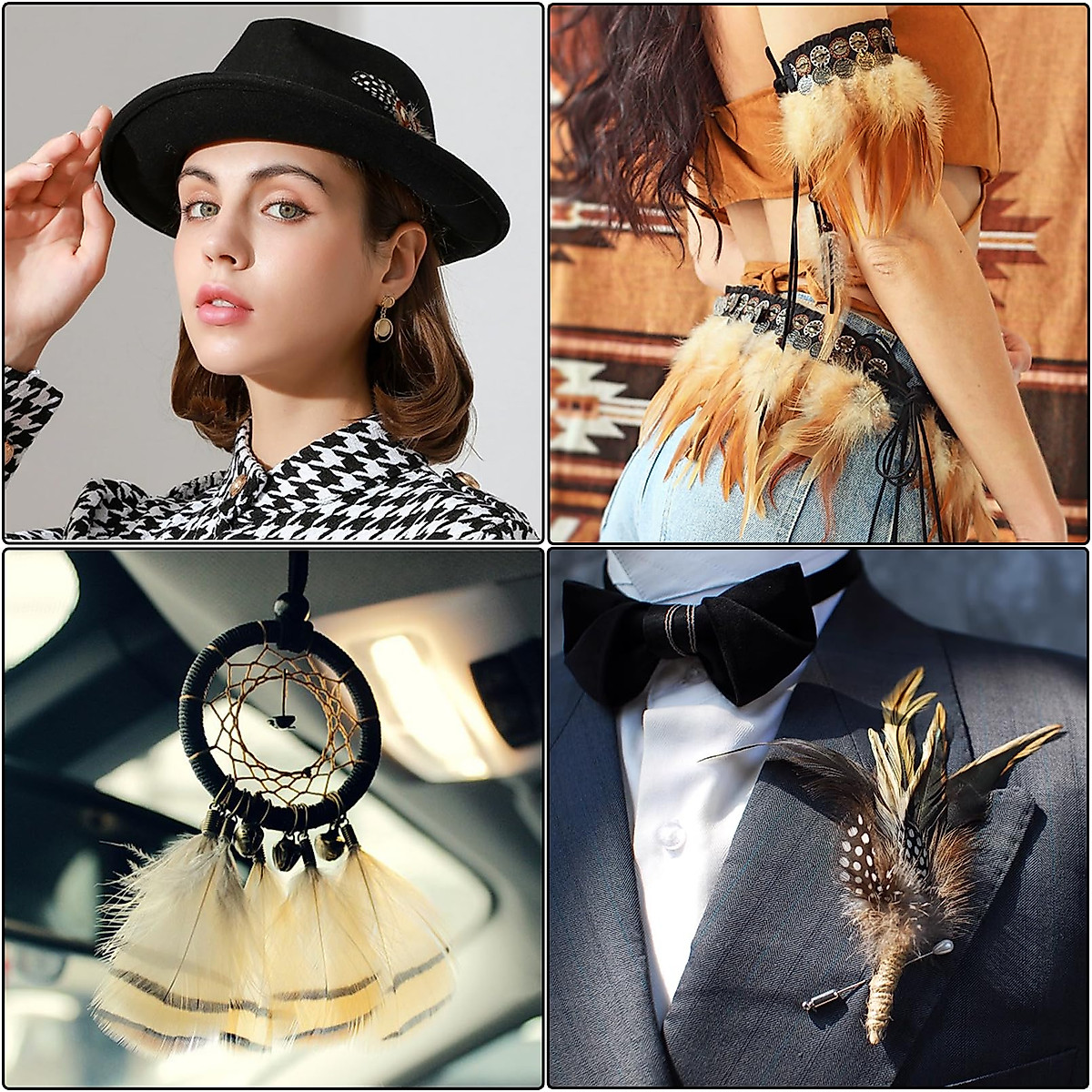 180pcs 6 Style Natural Feathers Assorted Mixed Feathers for Dream Catcher Crafts Decoration (6 Styles/180 Pcs)