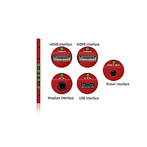 DFZ 15.6 Inch IPS High-Definition Red Portable Monitor, HDMI Computer Screen Projection 1080p