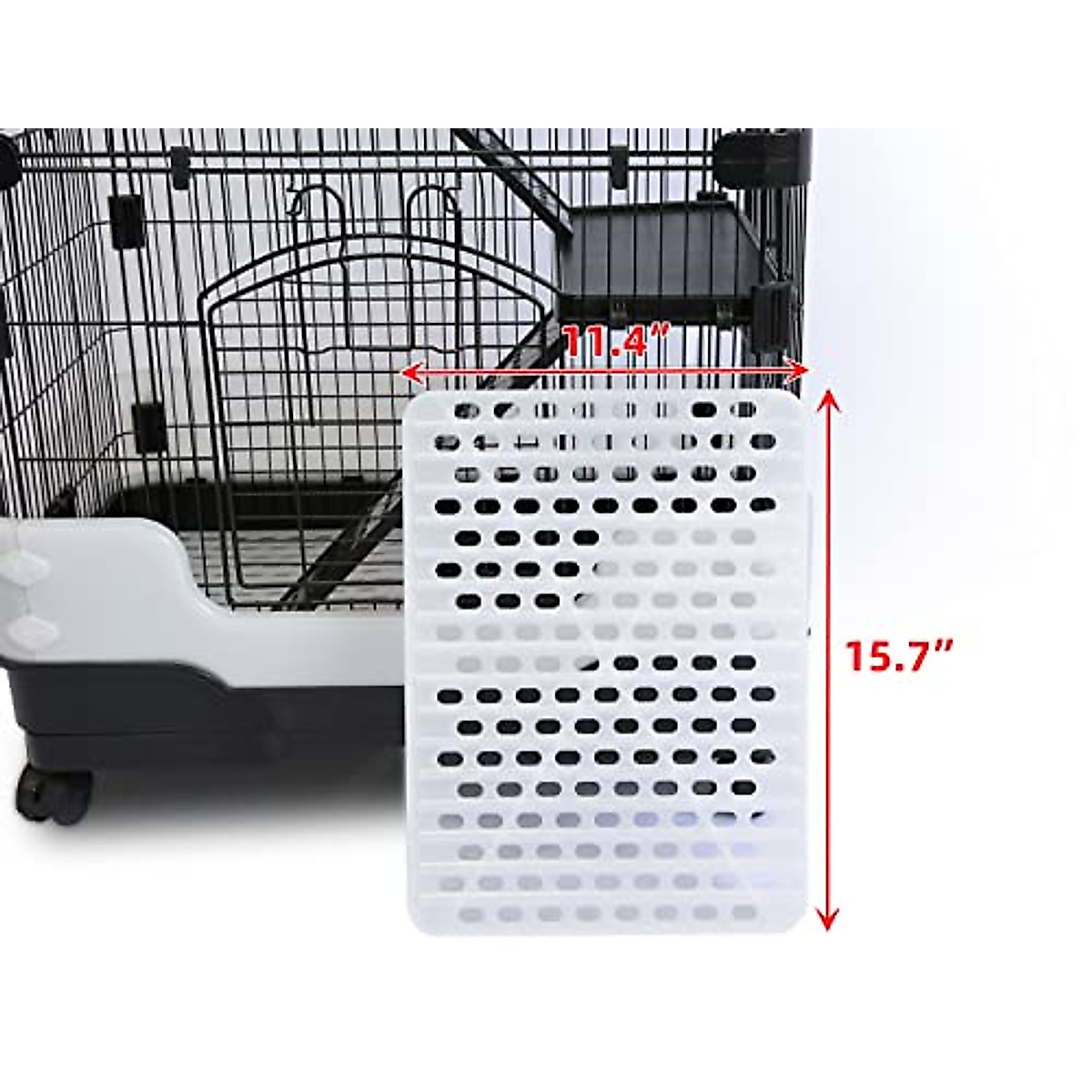 3 Levels Chinchilla Ferret Hamster Pet Crate with Caster Tray and Urine Guard (Black)