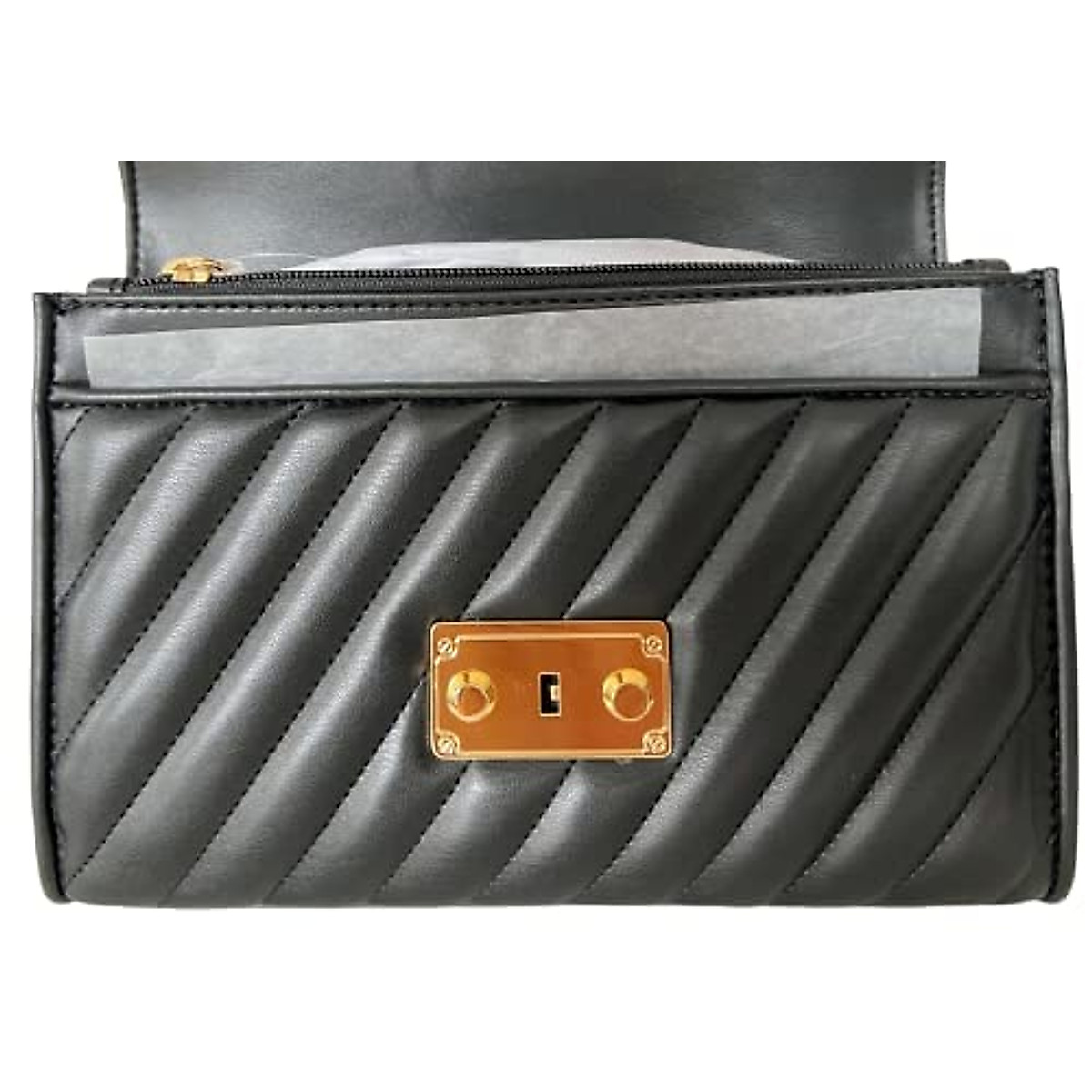 Michael Kors Small Rose Quilted Leather Shoulder Flap Bag Black