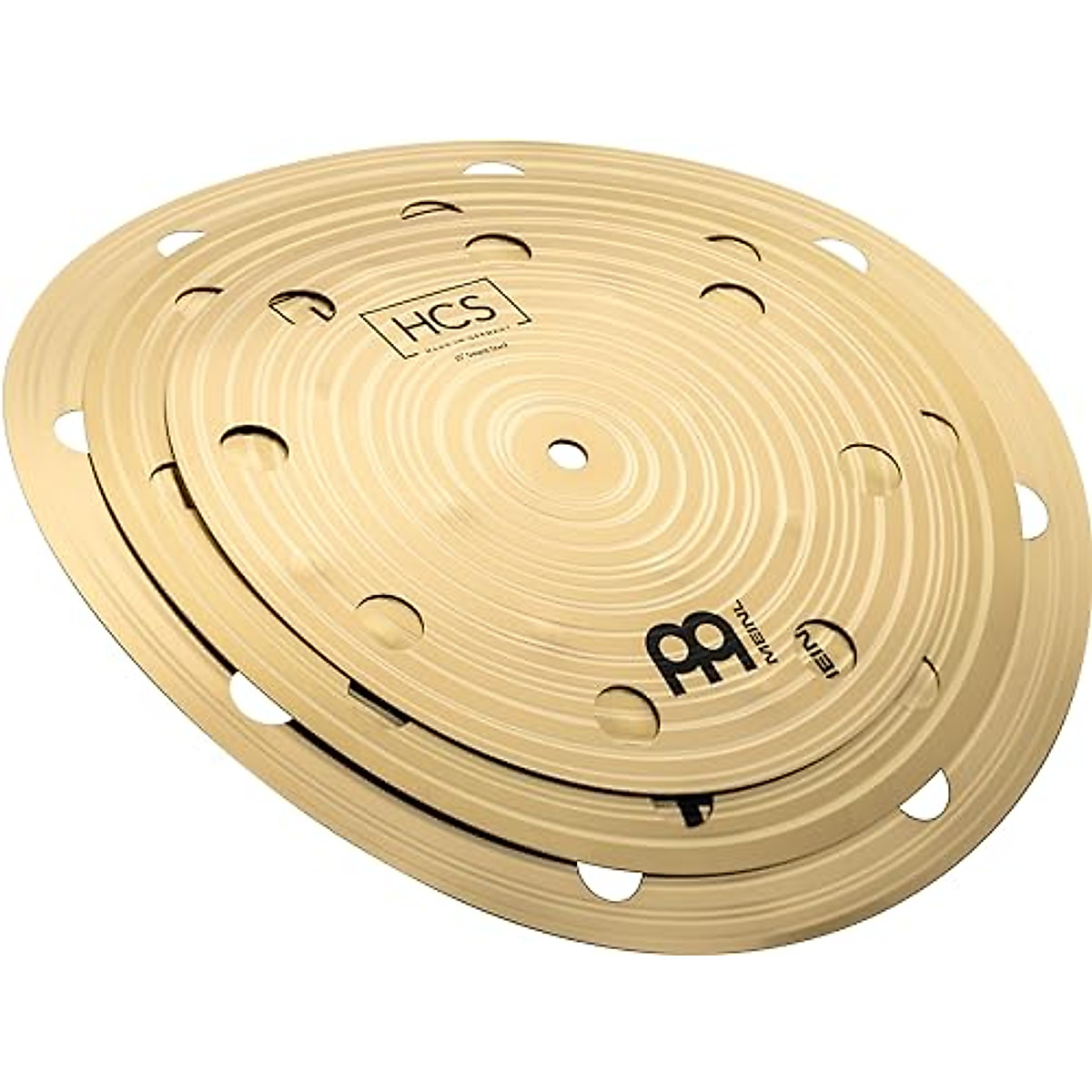 Meinl Cymbals 3-Piece Smack Stack Cymbal Pack with Holes 10", 12", 14" — HCS Traditional Finish Brass for Drum Set — Made in Germany, 2-Year Warranty (HCS024SM)