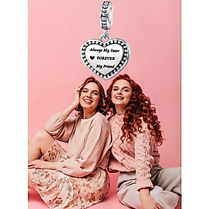 Chili Jewelry Heart Big Sister little Sister Charm Compatible With Pandora Charms Bracelets