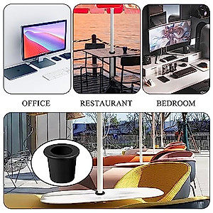 Aphrordity 3 Pcs Patio Table Umbrella Hole Ring, Silicone Umbrella Table Hole Insert, Umbrella Cone Wedge Plug for 2 to 2.5 Inch Patio Table Hole and 1.5 Inch Umbrella Pole Adapter. Black