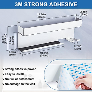 WAYASI Hair Dryer Holder Wall Mount Hair Tool Organizer, Stainless Steel Hair Dryer Straightener Holder, Bathroom Blow Dryer Holder, Adhesive Curling Iron Holder, Hairdryer Holder Storage