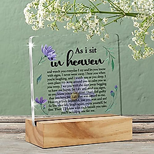 Sympathy Gifts for Loss of Loved One in Memory of Love One Acrylic Desk Sign Decoration Memorial Bereavement Desk Plaque Keepsake Home Desk Decor