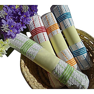 Multi-Purpose Cleaning Cloths , Kitchen Cleaning Towel , Wash Cloth , Dish Cloth ,Perfect for Kitchens, Dishes, Car, Dusting, Drying Rags, 11.5 x 11.5", Set of 10 - Teal Lattice