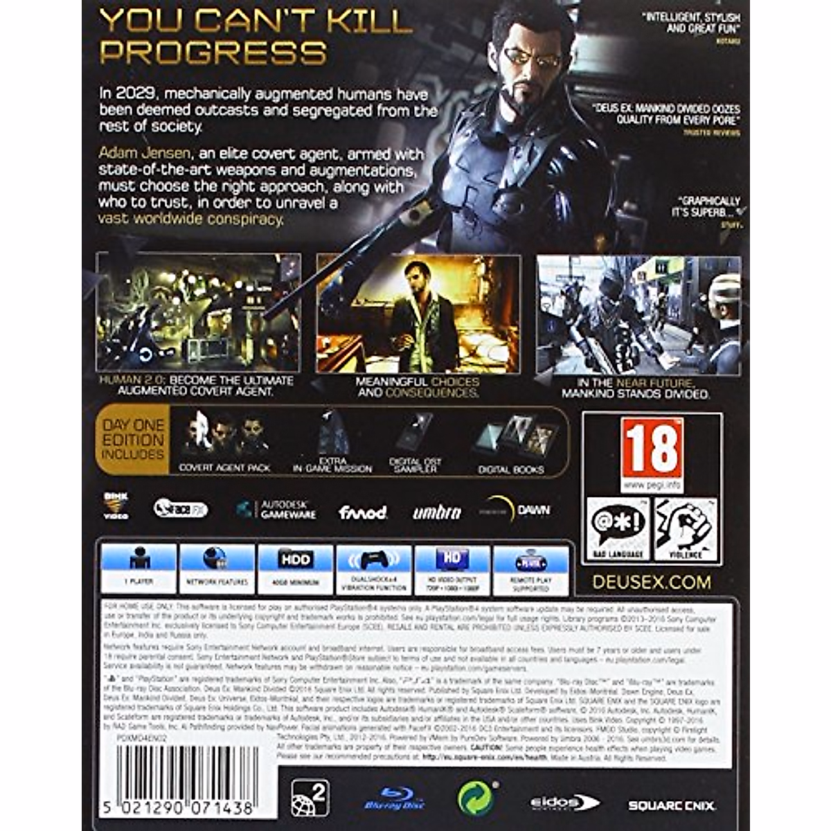 Deus Ex: Mankind Divided Day One Edition (PS4)