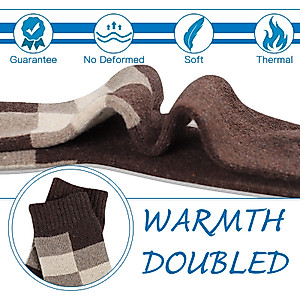 Heatuff Mens Thick Wool Socks Thermal Warm Winter Crew Socks 5 Pairs Multicolors