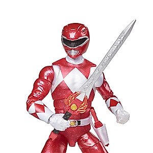 Power Rangers Lightning Collection Mighty Morphin Metallic Red Ranger 6-Inch Premium Collectible Action Figure Toy with Accessories