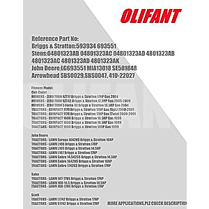 Starter Replaces 593934 693551 LG693551 BS693551 030221 for Cub Cadet John Deere Sabo Toro Briggs & Stratton Engine SBS0029 SBS0047, 41022051, 41022027