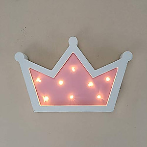 Sweet FanMuLin Crown LED Light Wall Decor, Queen Princess Kings Shaped Sign-Lighted,Crown Decor for Birthday Wedding Party, Christmas, Kids Room, Living Room Decor (Pink)