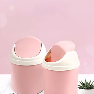 ZGWANSUI 2Pcs Desktop Trash Can with Swing Lid & 120 Trash Bag, Mini Countertop Trash Can for Desk, Tiny Cute Garbage Can, Small Waste Bin for Tabletop Counter Top Vanity Home Office Car, Green
