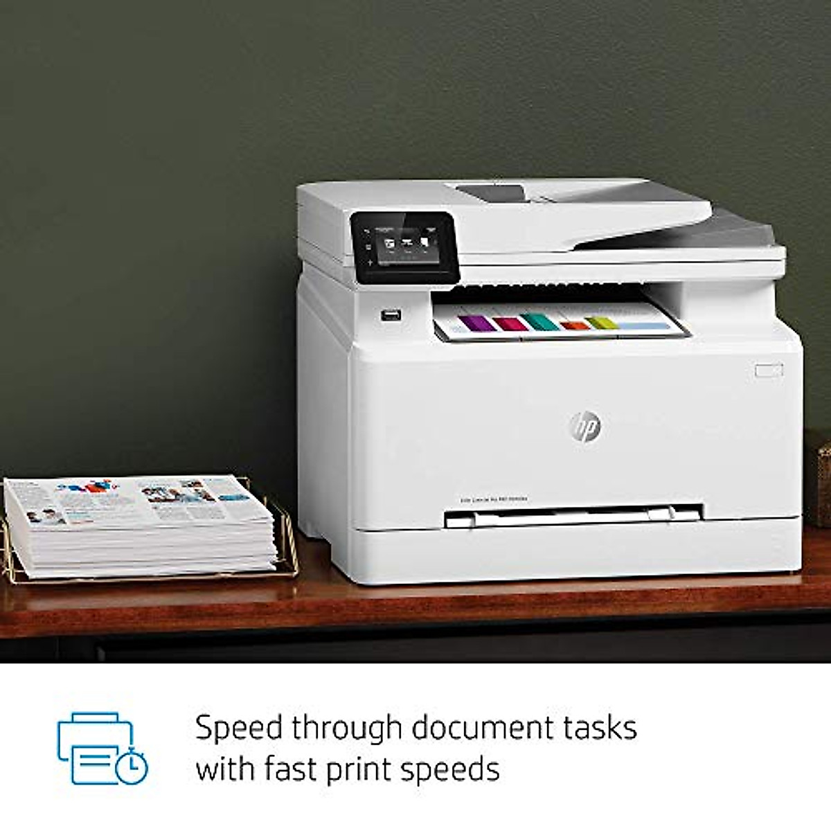 HP Color Laserjet Pro M283fdw Wireless All-in-One Laser Printer, Remote Mobile Print, Scan & Copy, Duplex Printing (7KW75A), White, Model:7KW75A#BGJ (Renewed)