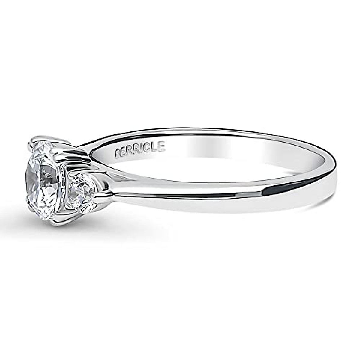 BERRICLE Sterling Silver 3-Stone Wedding Engagement Rings Round Cubic Zirconia CZ Anniversary Promise Ring for Women, Rhodium Plated Size 7